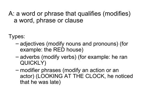 Modifiers Powerpoint Ppt