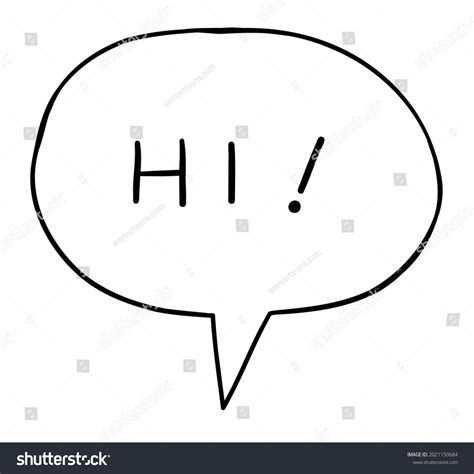 Cartoon Hi Speech Bubble Vector Illustration Stock Vector Royalty Free