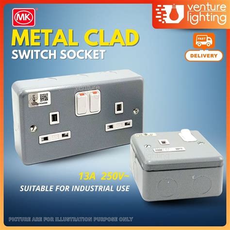 Sirim Mk Metal Clad Switch Heavy Duty Socket 13a Switch Socket Outlet Suis Soket Industrial