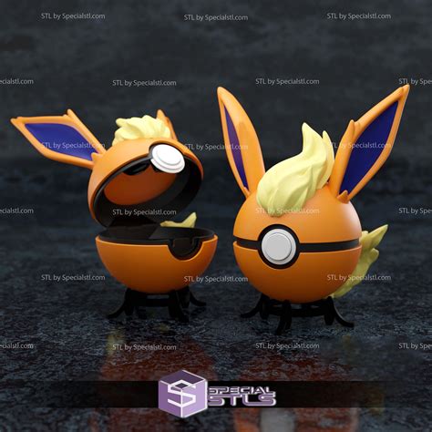 Basic Pokemon Stl Files Collection Flareon Pokeball Specialstl