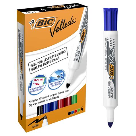 Bic Velleda 1711 Feutres Pour Tableau Blanc Effaçables à Sec à Pointe