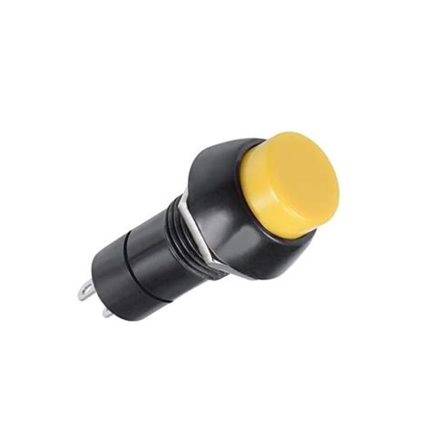 Yellow Pbs 11b 12mm 2pin Momentary Self Reset Round Plastic Push