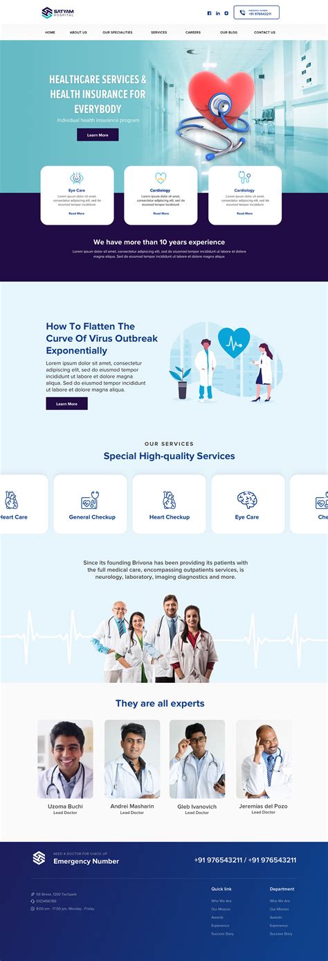 Hospital Website Design On Behance