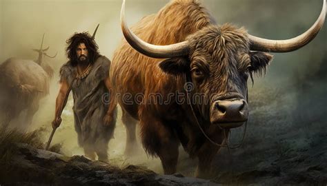 Artistic Recreation Of A Aurochs Bos Primigenius Extinct Specie