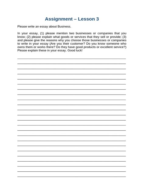 Assignment Lesson 3 Pdf