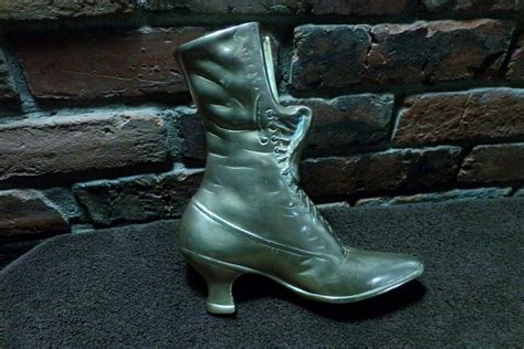 Vintage Brass Boot Vase Victorian Brass Boot Vase Brass Boot Figurine