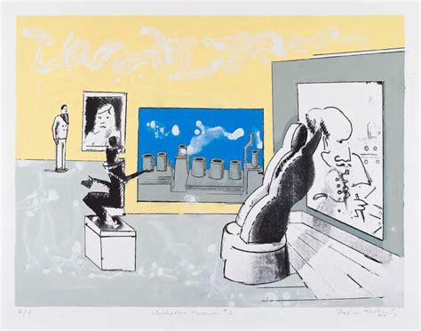 Stephen Farthing Ra Chichester Museum 2 Original Prints London Art Museum