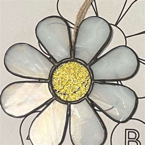 Daisy Stained Glass Pattern Etsy