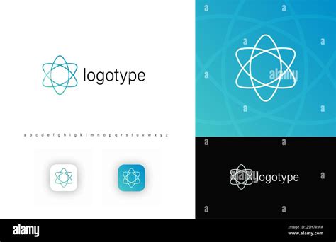 Minimalist Atom Logo Symbolizing Scientific Research Innovation And