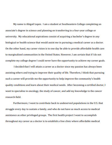 7 Career Goal Statement Examples