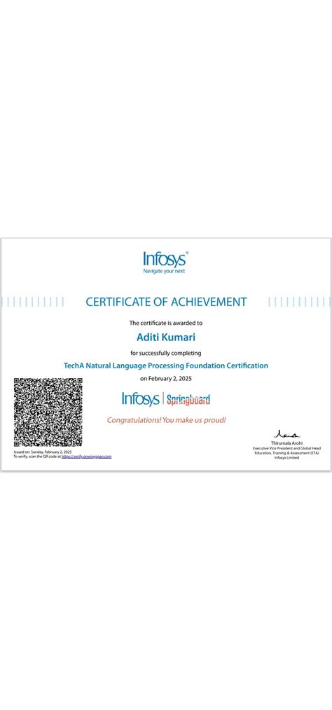 Techcertification Nlp Infosys Aditi Kumari