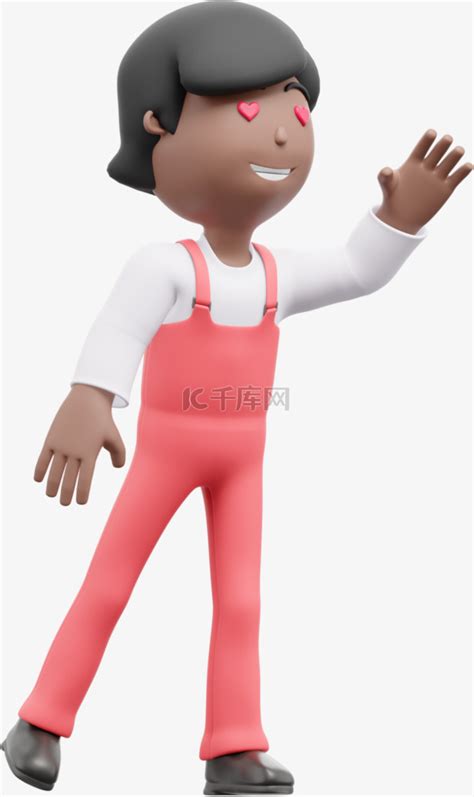 漂亮棕色女性正面招手形象素材图片免费下载 千库网