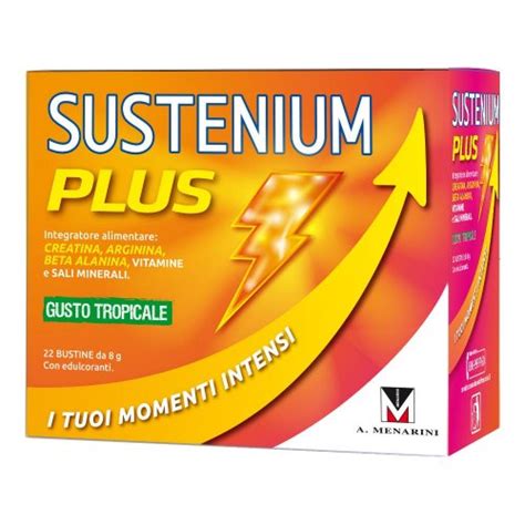 Sustenium Plus 22 Bustine Integratore Alimentare Gusto Tropicale Fabbisogno Energetico Estivo