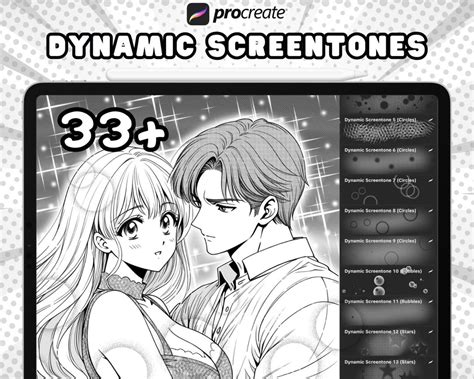 Manga Dynamic Screentone Brushes Procreate Halftone Textures Halftone