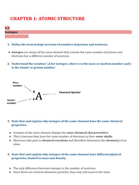 Chapter 1 Atomic Structure Pdf