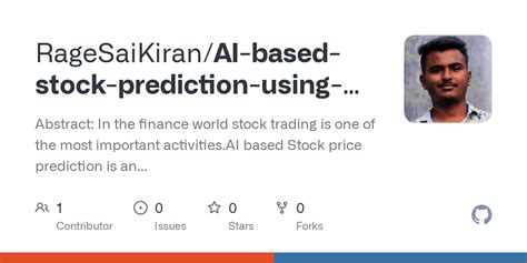 GitHub RageSaiKiran AI Based Stock Prediction Using Tata Global Bevarages Data Abstract In