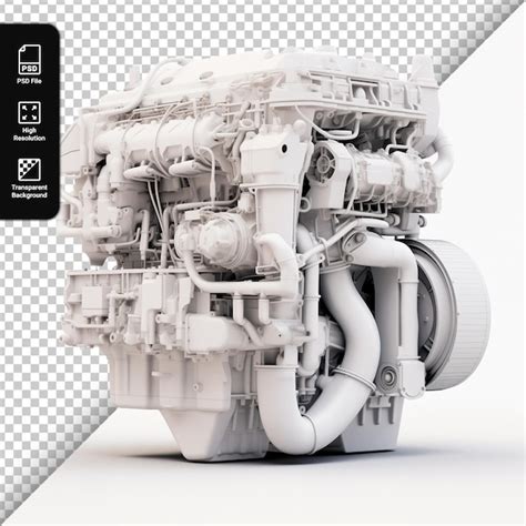 Premium Psd White 3d Internal Combustion Engine Isolated On