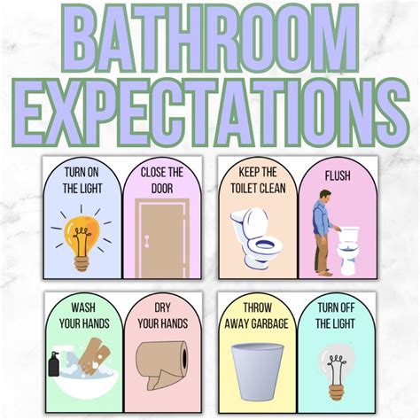 Bathroom Expectations And Visuals Pastel Colors Classroom Expectations Expectations