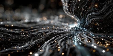 A Futuristic Cityscape Is Depicted With Glowing Lines And Dots Representing Data Or Connections