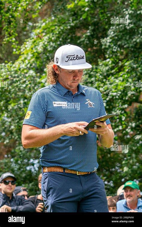 Captain Cameron Smith Of Ripper Gc Checks His Yardage Book On The Fourth Tee During The Second