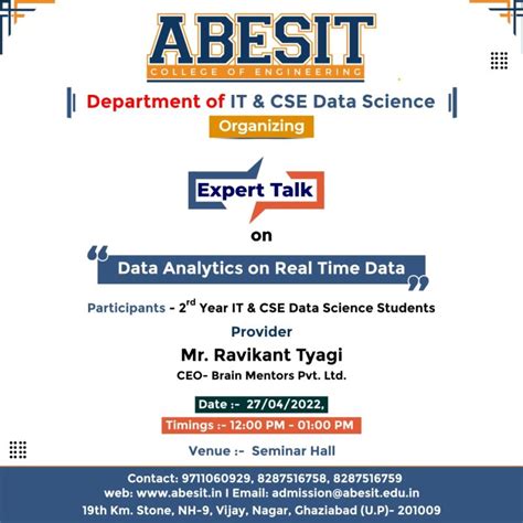 Abesit Department Of Information Technology And Cse Data Science