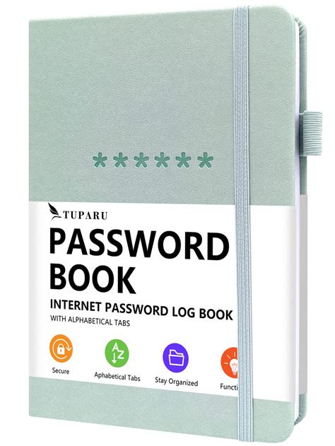 Tuparu Password Book With Alphabetical Tabs Hardcover