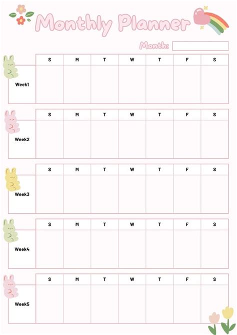 Page 5 Free Printable Cute Planner Templates To Edit Online Canva