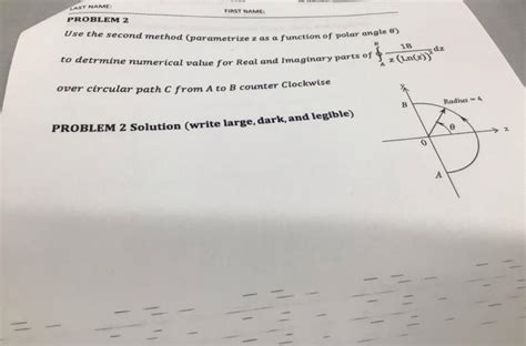 Solved Last Name First Name Problem 2 18 Dz Use The Second