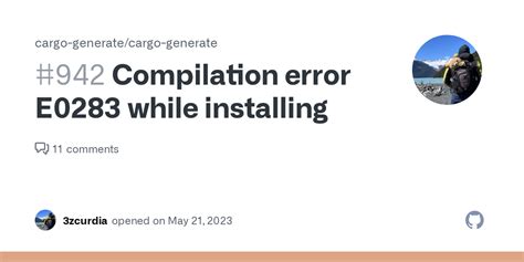 Compilation Error E0283 While Installing · Issue 942 · Cargo Generate