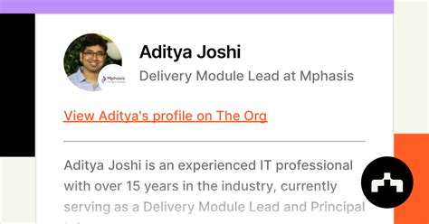 Aditya Joshi Delivery Module Lead At Mphasis The Org