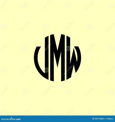 Creative Rounded Initial Letters Vmw Logo Stock Vector Illustration