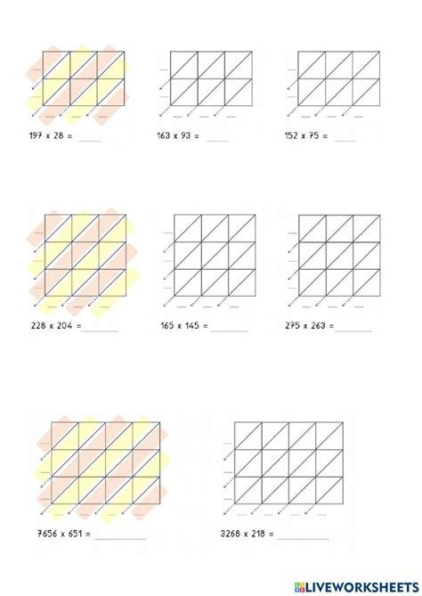 Lattice Worksheets Lattice Multiplication Poster Teacher Resources