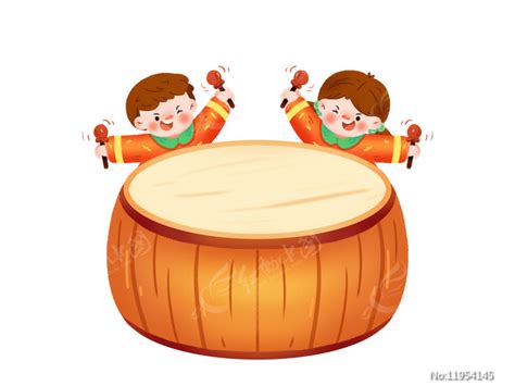 一起打鼓卡通春节福娃图片下载红动中国