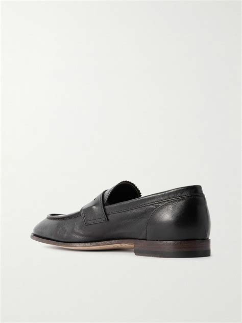 Officine Creative Solitude Leather Penny Loafers Brown Officine