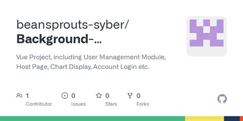 GitHub Beansprouts Syber Background Management System Vue Project Including User Management