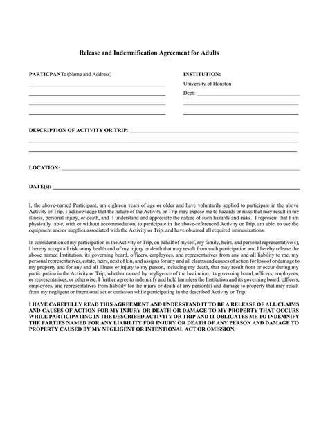 Indemnification Agreement Template Spa Premium Template