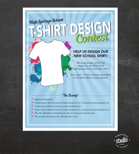 T Shirt Design Contest Flyer Custom Printable Flyer School