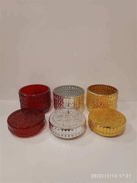 Multicolor Glass Dot Candy Candle Jars At ₹ 115piece In Noida Id