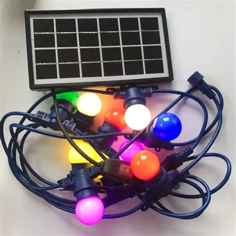 Solar Powered String Lights Set 3v 12v Led Bulbs And Solar Panel Included Warm White Rgb Solar