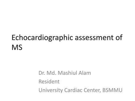 Echo Mitral Stenosis Pptx