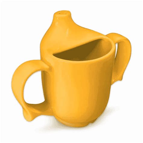 Dual Handled Adult Drinking Cup Yellow From Essential Aids
