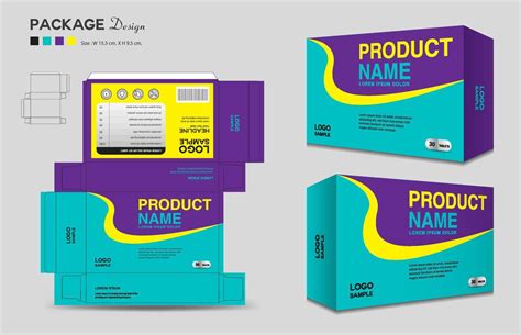 Supplements And Cosmetic Box Design Package Design Template Box Outline Box Packaging Label