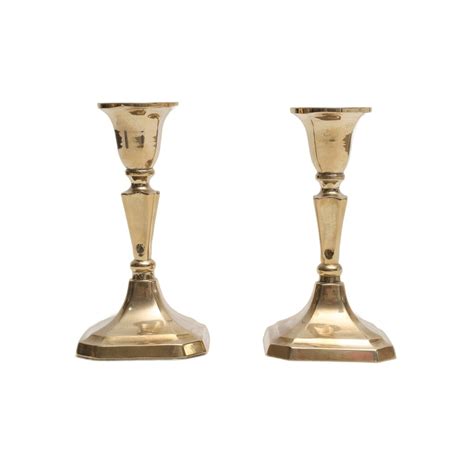 Small Brass Edwardian Candlesticks Kode Uk