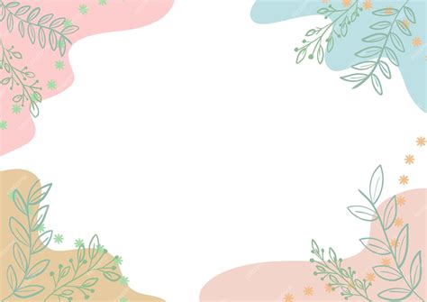 Cute Floral Pastel Border Premium Psd