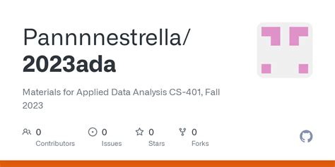 Github Pannnnestrella2023ada Materials For Applied Data Analysis Cs