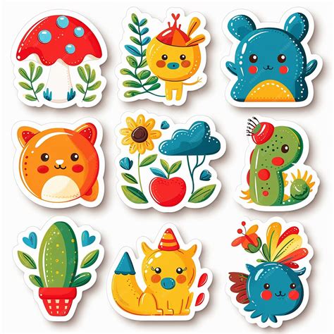 Cute Kawaii Animal Sticker Pack Premium Ai Generated Image