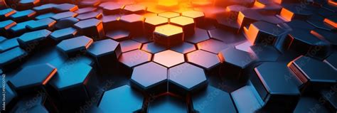 Hexagons Are Layered In A Striking Geometric Pattern Gradually Decreasing In Size And