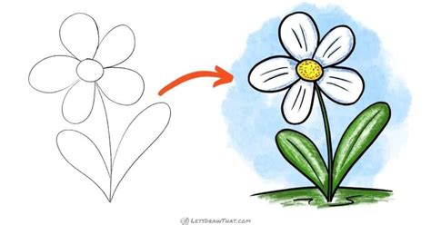 Simple Flower Drawing A Beautiful Flower In A Few Easy Steps