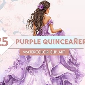 25 Pastel Purple Quinceañera Collection Quince Años Clip Art Diy