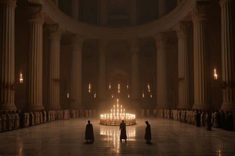 Premium Ai Image Group Yoga Class In A Tranquil Temple With Candles